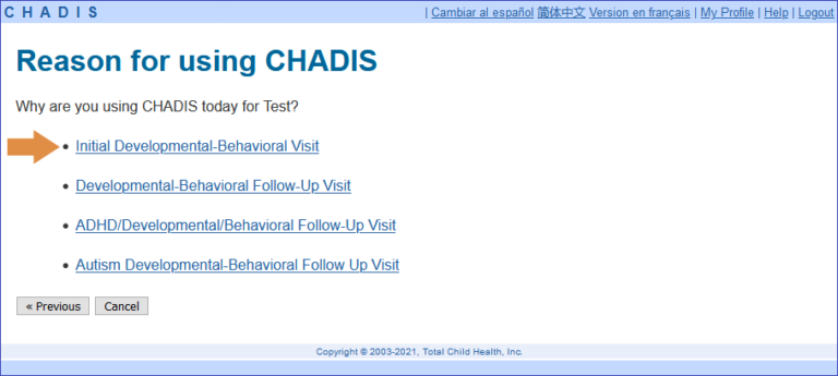 Using CHADIS – Developmental Pediatrics of Greater Boston